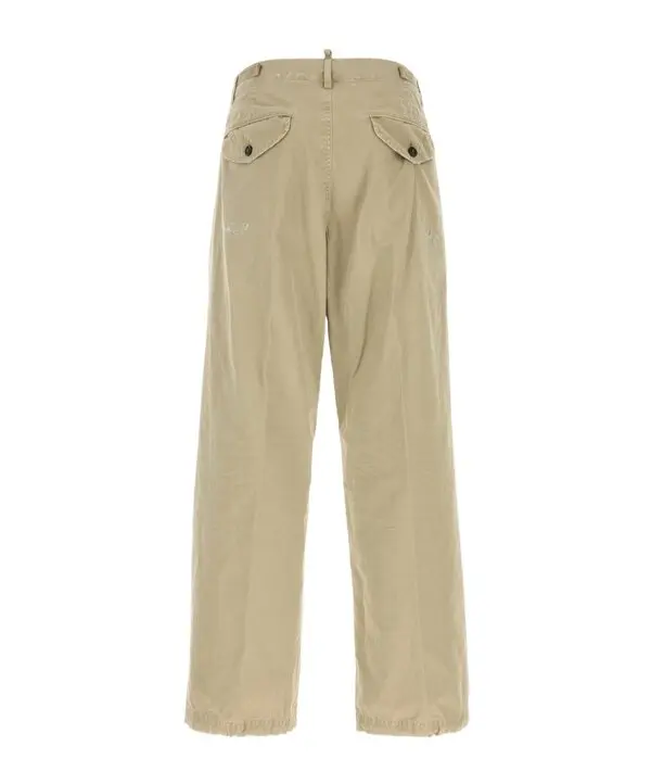Dsquared2 Garment-dyed Utility Wide-leg Pants - Nude