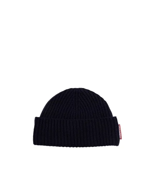 Dsquared2 Logo Tag Ribbed-knit Beanie Scarf Set - Navy