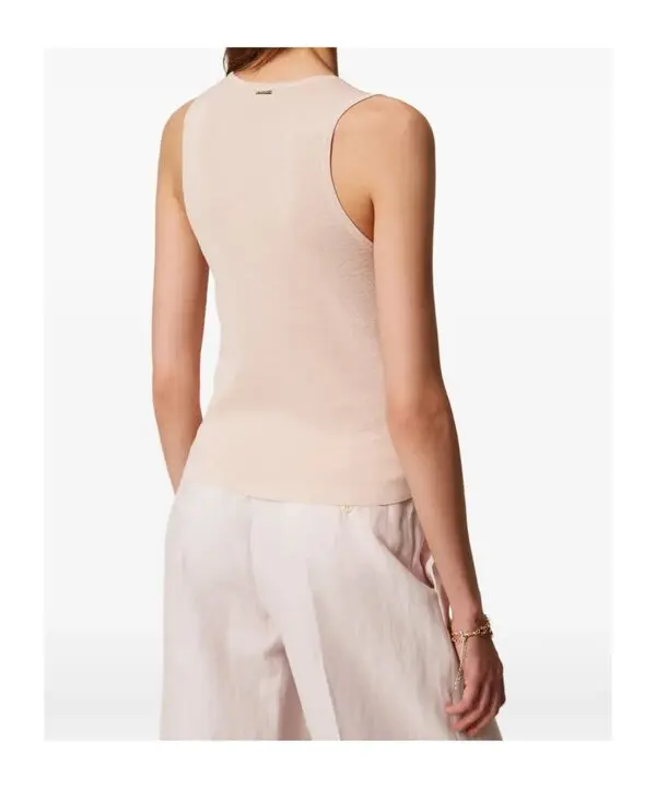 TWINSET Embellished Sequin Sleeveless Top - Nude