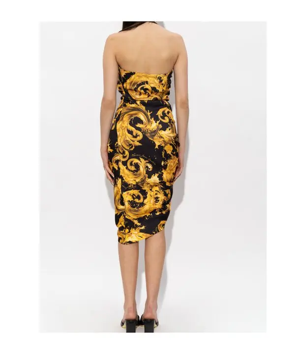Versace Baroque One-shoulder Ruched Dress