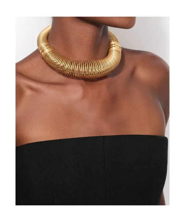 Alaïa Spiral Torque Necklace - Yellow