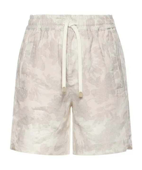 Eleventy Floral Print Drawstring Shorts - White