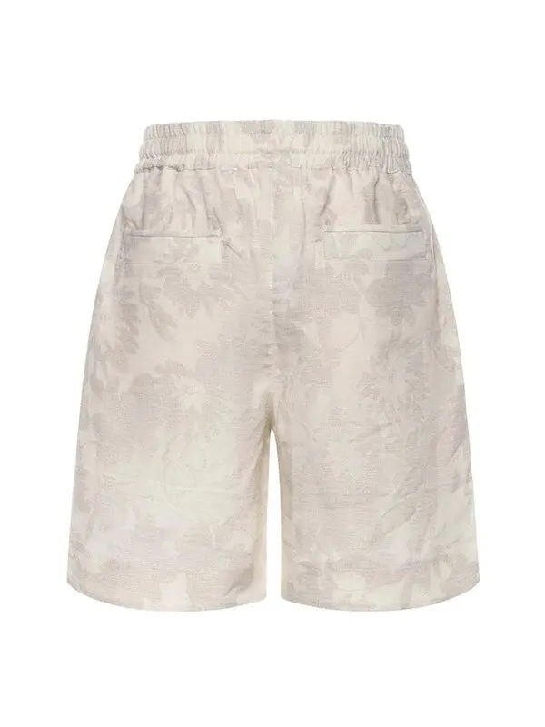 Eleventy Floral Print Drawstring Shorts - White