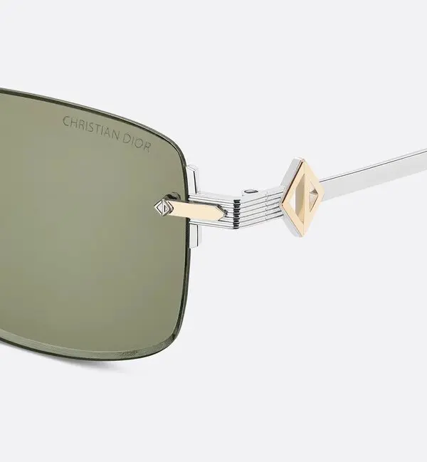 Dior Sunglasses With Patterned Temples - Green