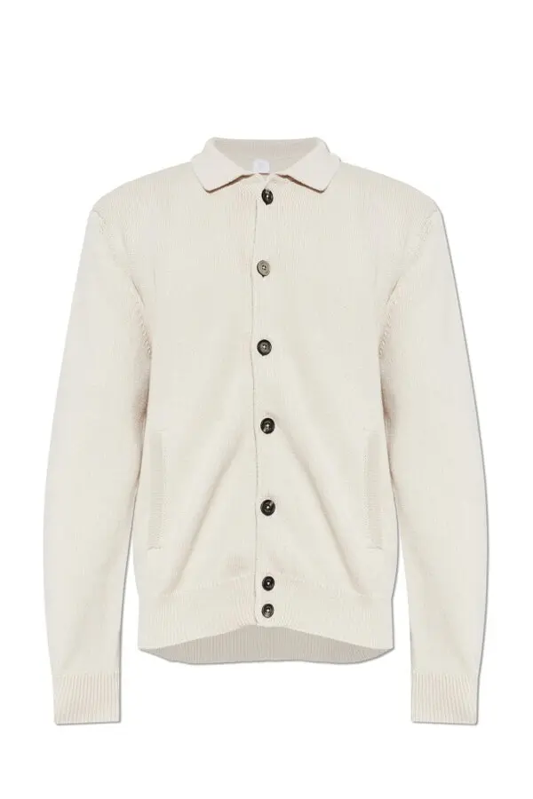 Eleventy Buttoned Collar Cardigan - White