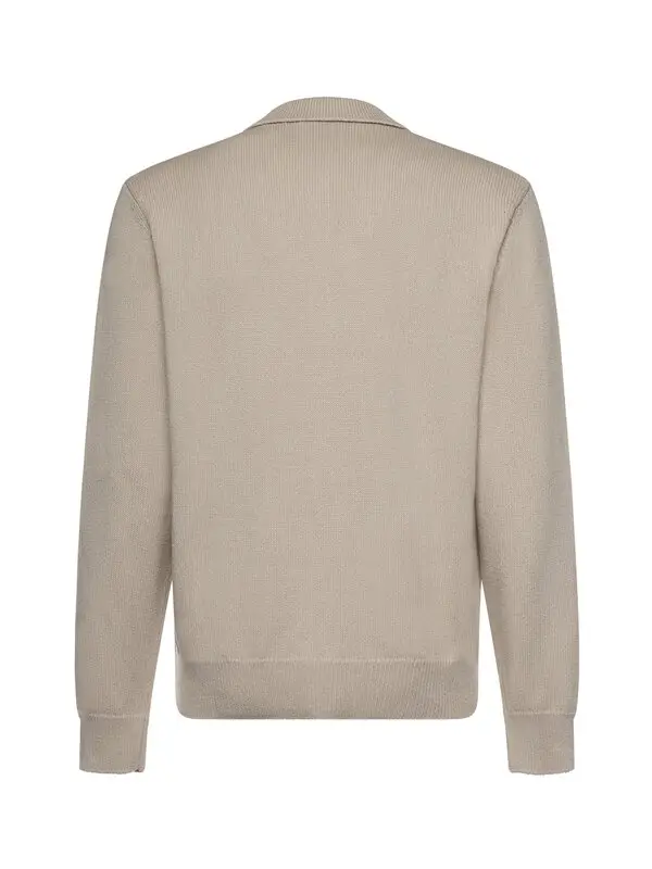 Eleventy Long-sleeved Collared Buttoned Cardigan - White