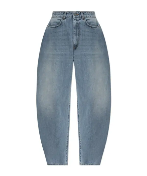 RÓHE High-rise Barrel Jeans - Gray