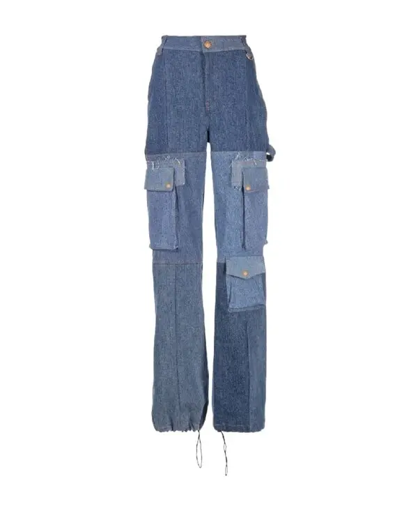 MARINE SERRE Logo Patchwork Cargo Jeans
