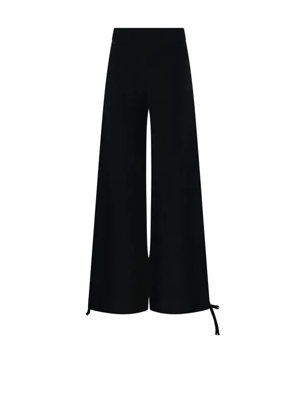 Max Mara Wide-leg Knit Pants With Drawstring Hem