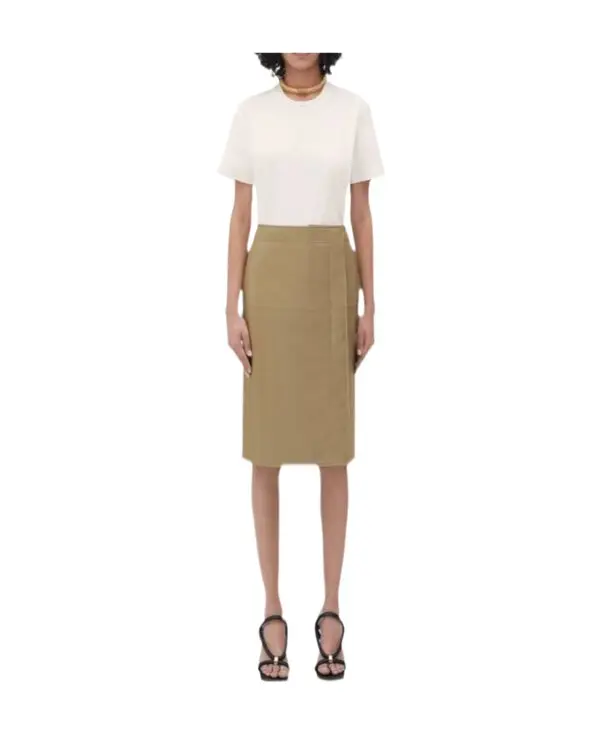 Bottega Veneta High-rise Leather Midi Skirt