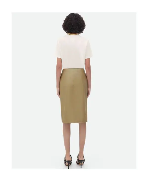 Bottega Veneta High-rise Leather Midi Skirt