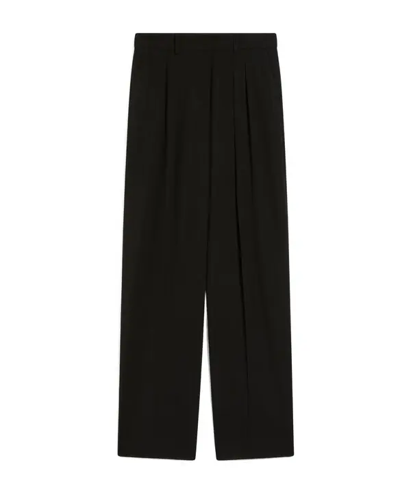 Sportmax Low-rise Pleated Front Straight Leg Trousers - Black