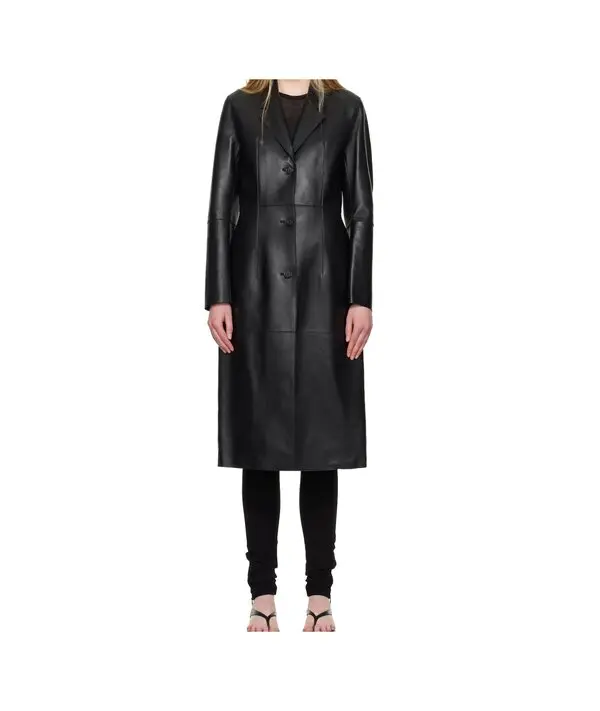 TOTEME Single-breasted Leather Coat