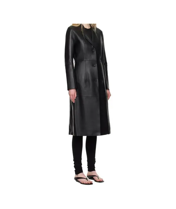 TOTEME Single-breasted Leather Coat