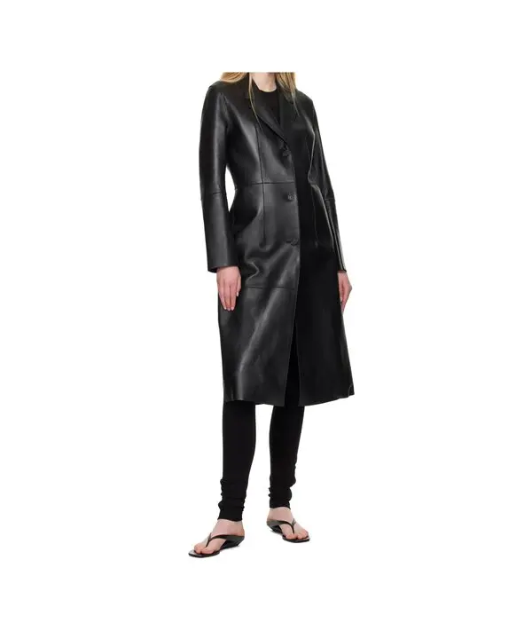 TOTEME Single-breasted Leather Coat
