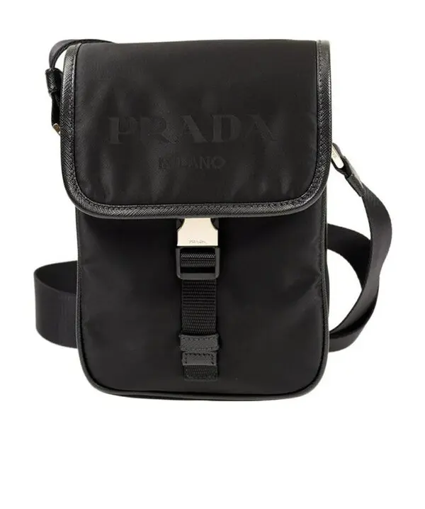 Prada Logo Crossbody Bag - Black