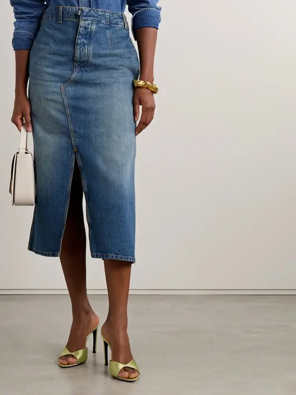 Victoria Beckham Asymmetric Utility Denim Skirt