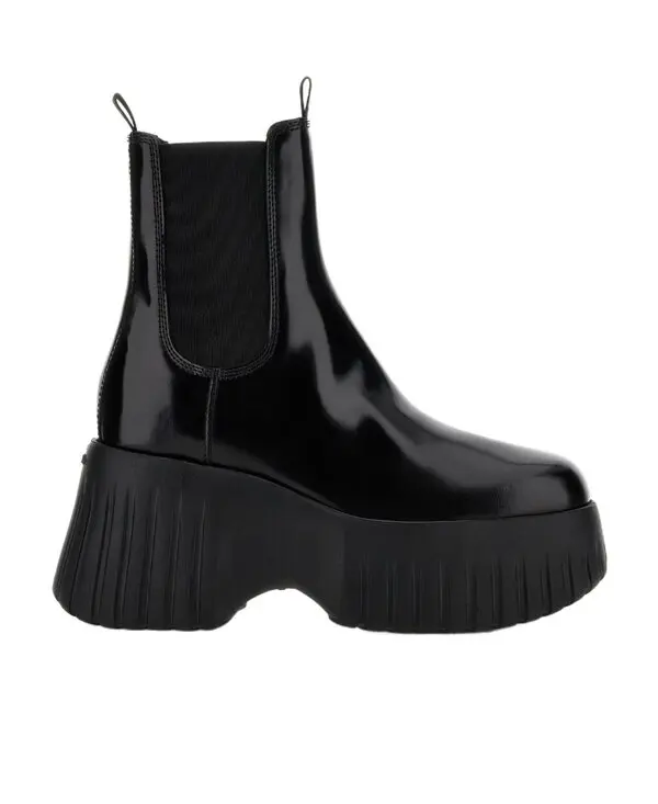 Hogan Platform Chelsea Boots With Accordion Sole - Black