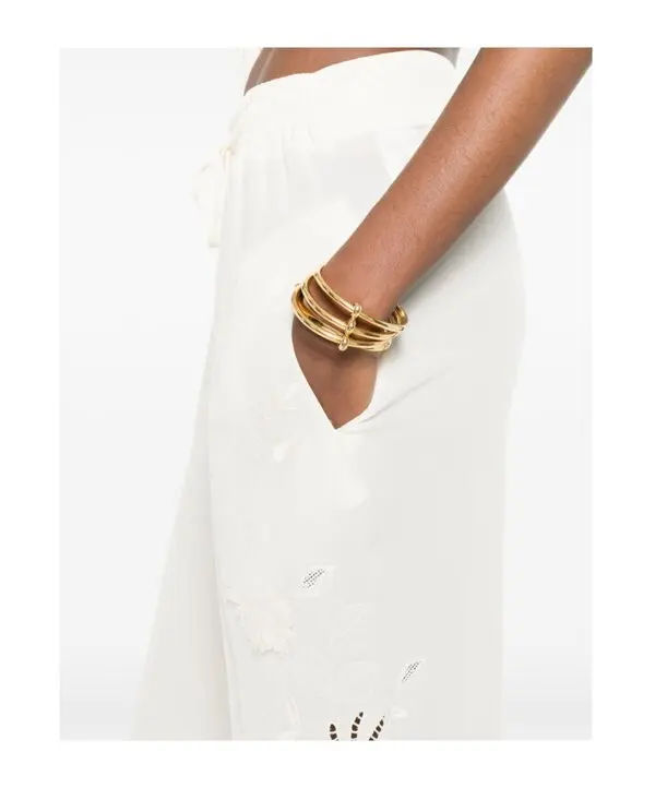 Ermanno Scervino Floral Embroidered Drawstring Trousers