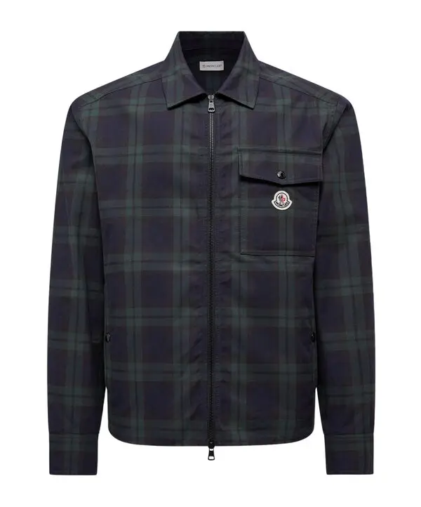 Moncler Checked Collared Zip-up Jacket