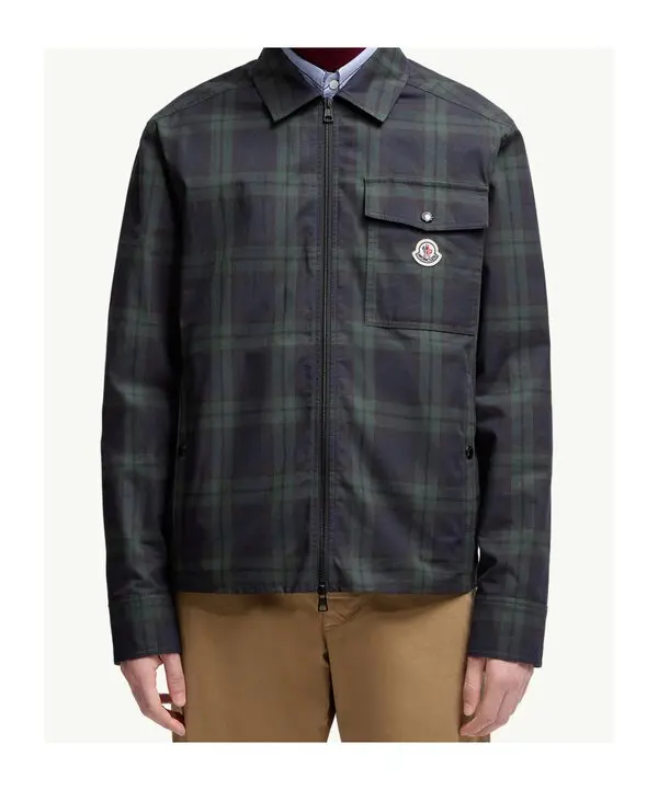 Moncler Checked Collared Zip-up Jacket