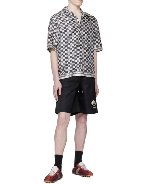 Amiri Drawstring Shorts With English Lettering - Black