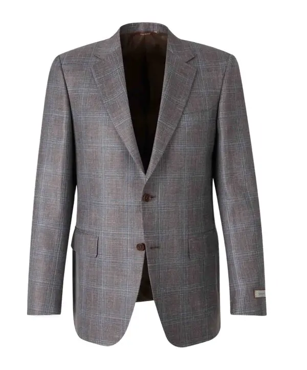 Canali Check-pattern Blazer - Gray