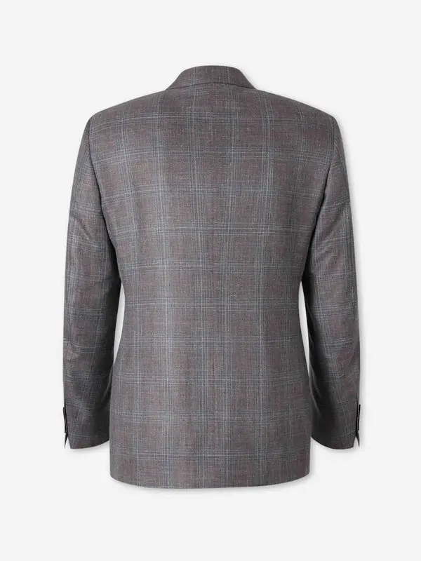 Canali Check-pattern Blazer - Gray