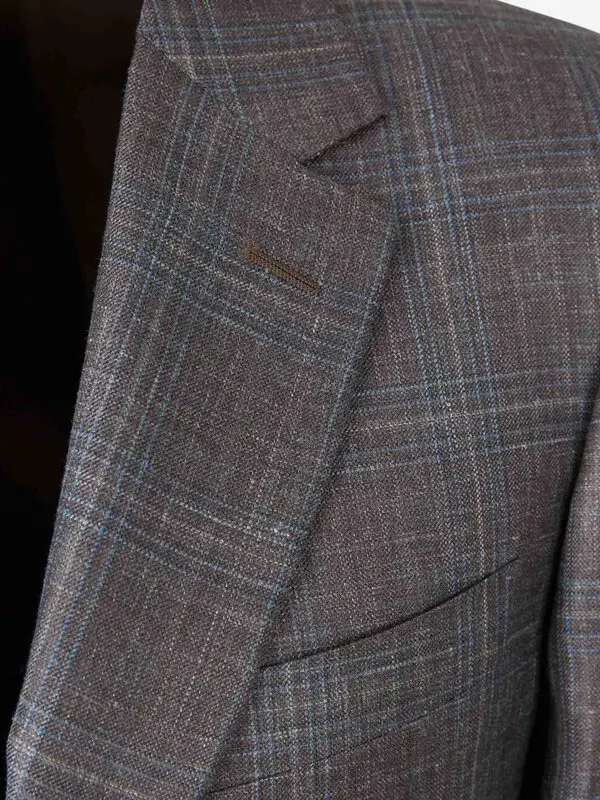 Canali Check-pattern Blazer - Gray