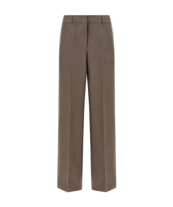 Peserico Wide-leg Pleated Pants - Brown