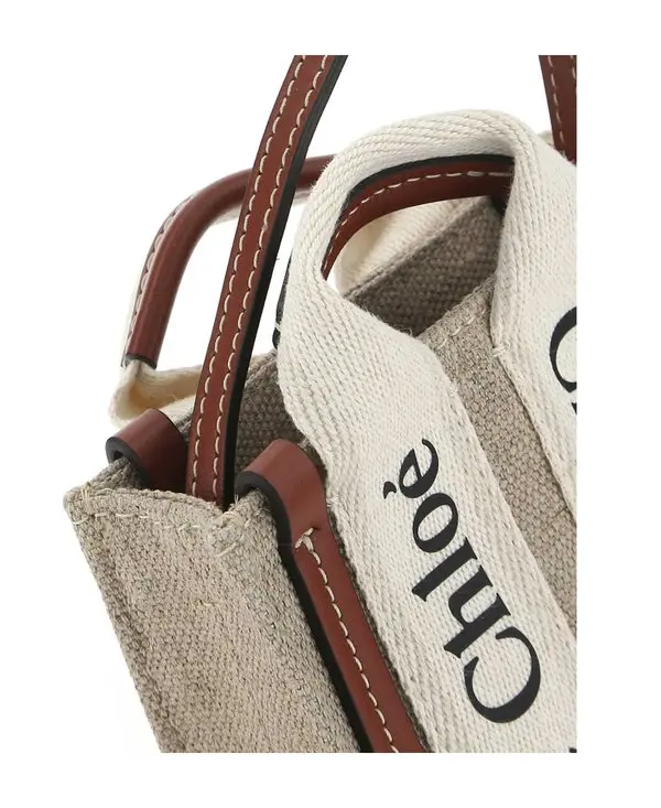 Chloé Woody Micro Tote Bag - Nude