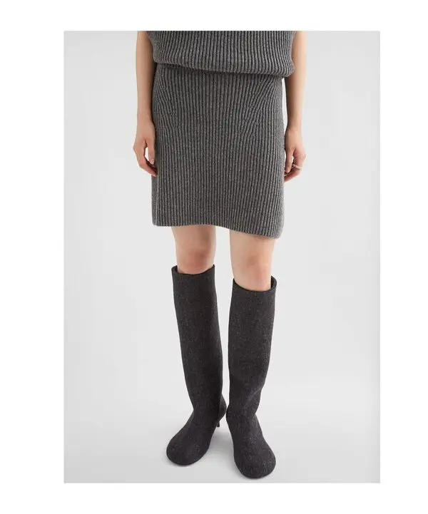 JIL SANDER Ribbed Knit Mini Skirt
