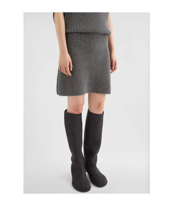 JIL SANDER Ribbed Knit Mini Skirt