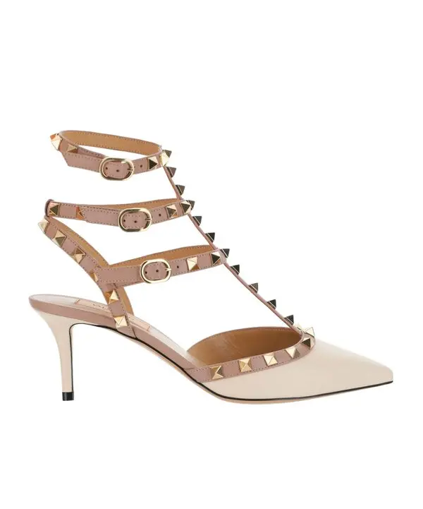 Valentino Garavani Rockstud Pointed Toe Pumps - Nude
