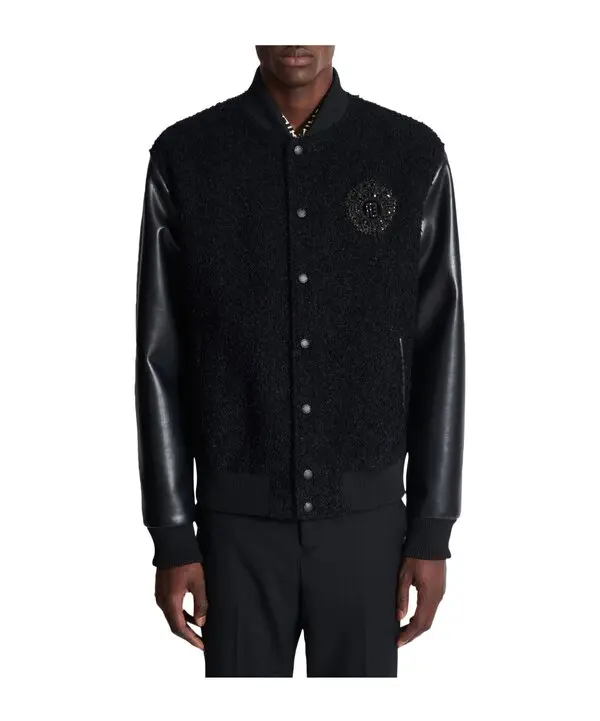 Balmain Press-stud Fastened Varsity Bomber Jacket