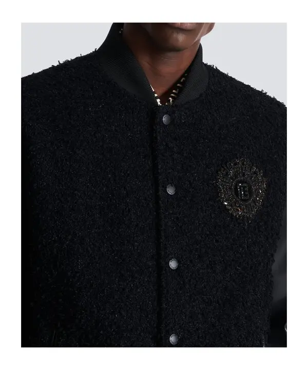 Balmain Press-stud Fastened Varsity Bomber Jacket