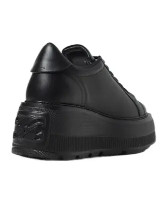 Casadei Round Toe Tie-fastening Sneakers - Black
