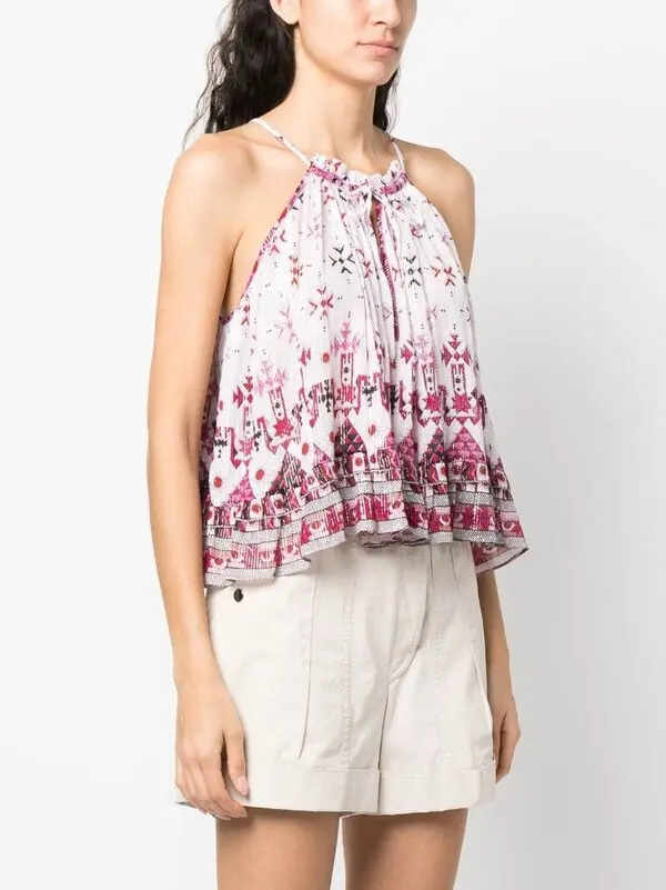 Isabel Marant Étoile Graphic Print Cropped Blouse