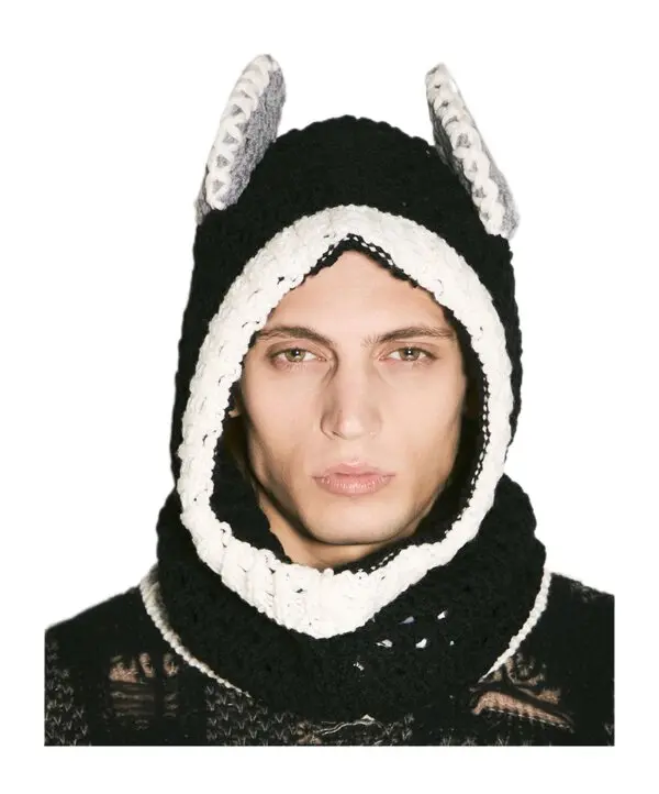 Marni Crochet Donkey Balaclava Hood - Black