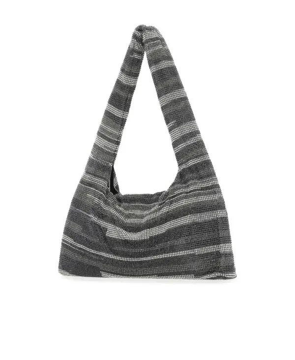 Kara Embellished Mesh Tote Bag - Black