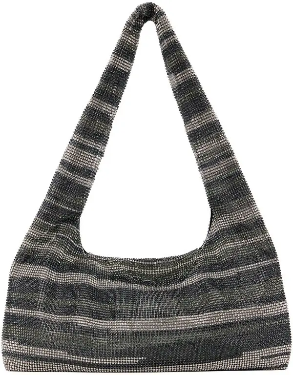 Kara Embellished Mesh Tote Bag - Black