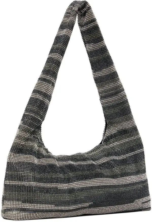 Kara Embellished Mesh Tote Bag - Black
