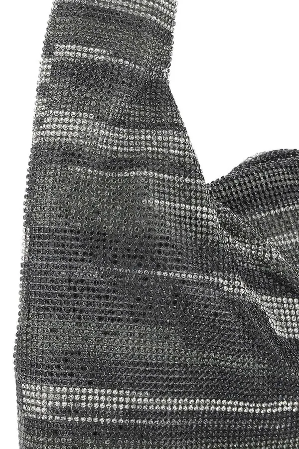 Kara Embellished Mesh Tote Bag - Black