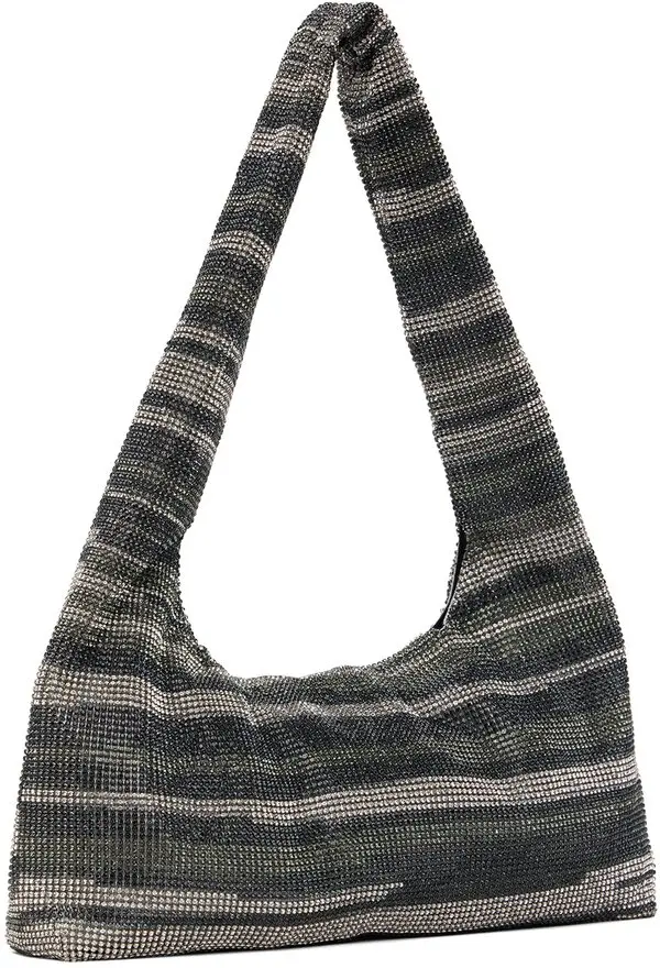 Kara Embellished Mesh Tote Bag - Black