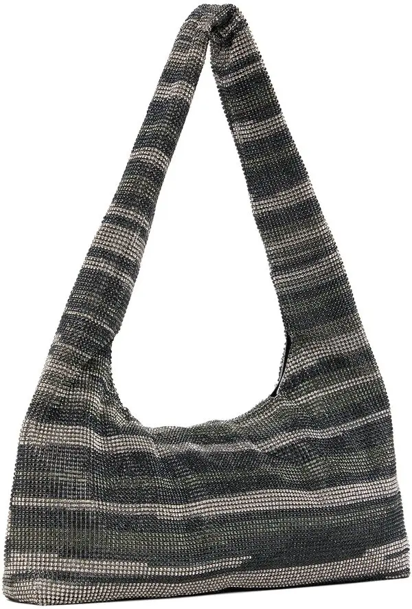 Kara Embellished Mesh Tote Bag - Black