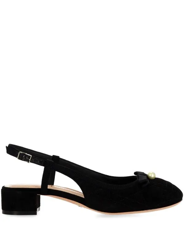 Dior Ballet Slingback Pumps With Bow Detailing - Black