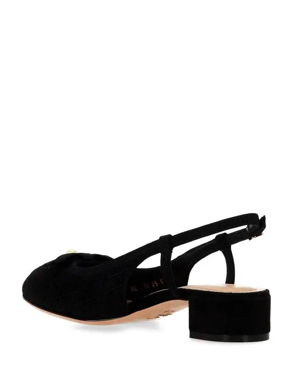 Dior Ballet Slingback Pumps With Bow Detailing - Black