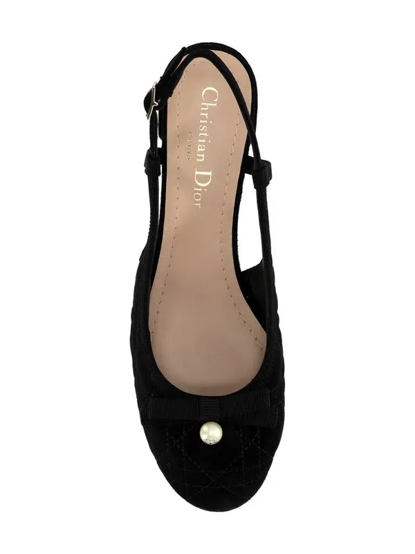 Dior Ballet Slingback Pumps With Bow Detailing - Black