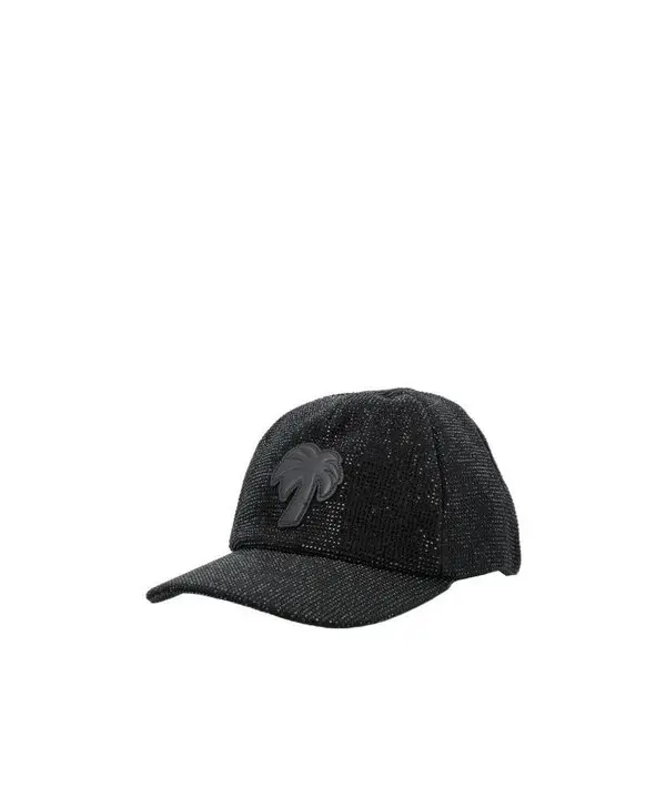 Palm Angels Embellished Palm Logo Baseball Cap - Black