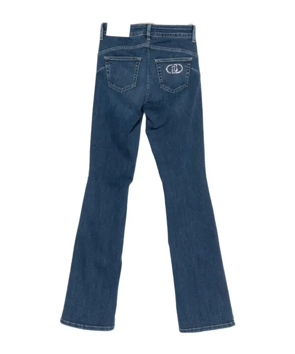 Liu Jo Bootcut Jeans With Embellished Logo Detail - Blue